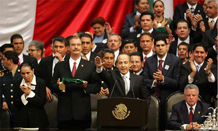Seguimiento del primer dí­a del Presidente Calderón